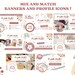 Boho Colorful Facebook Branding Kit -banners Profile Icons Canva ...
