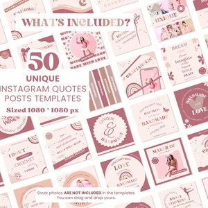 Blush Pink Instagram Quotes Post Templates Handmade Product Business ...