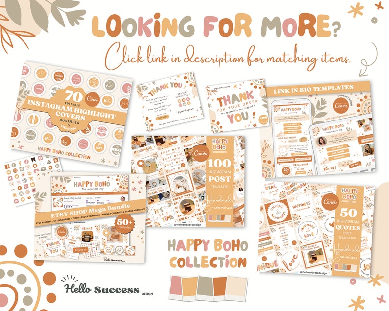 Boho Colorful Facebook Branding Kit -banners Profile Icons Canva ...