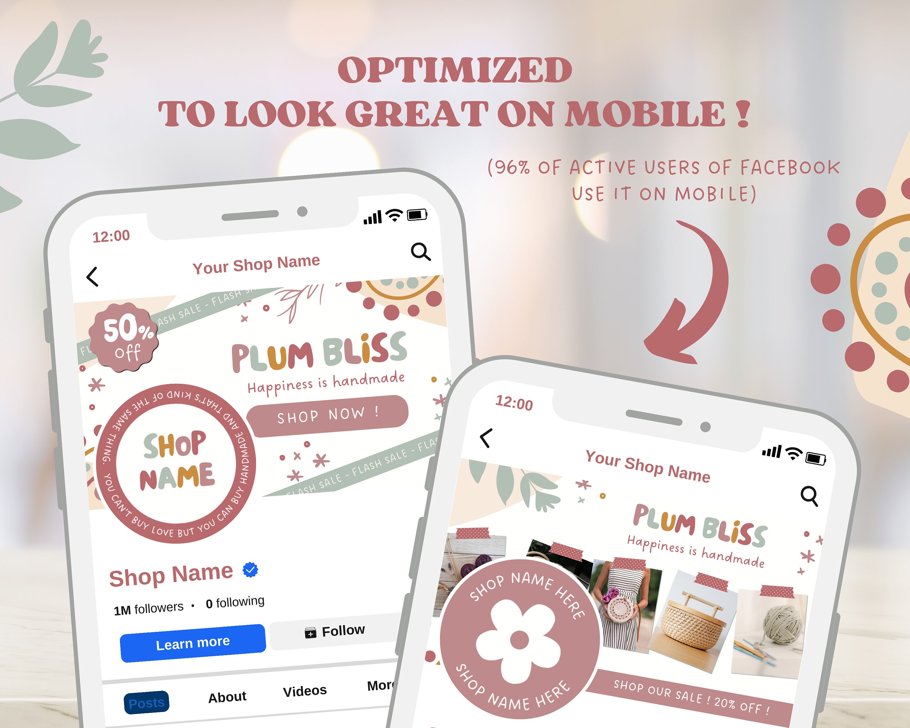 Boho Colorful Facebook Branding Kit -banners Profile Icons Canva ...