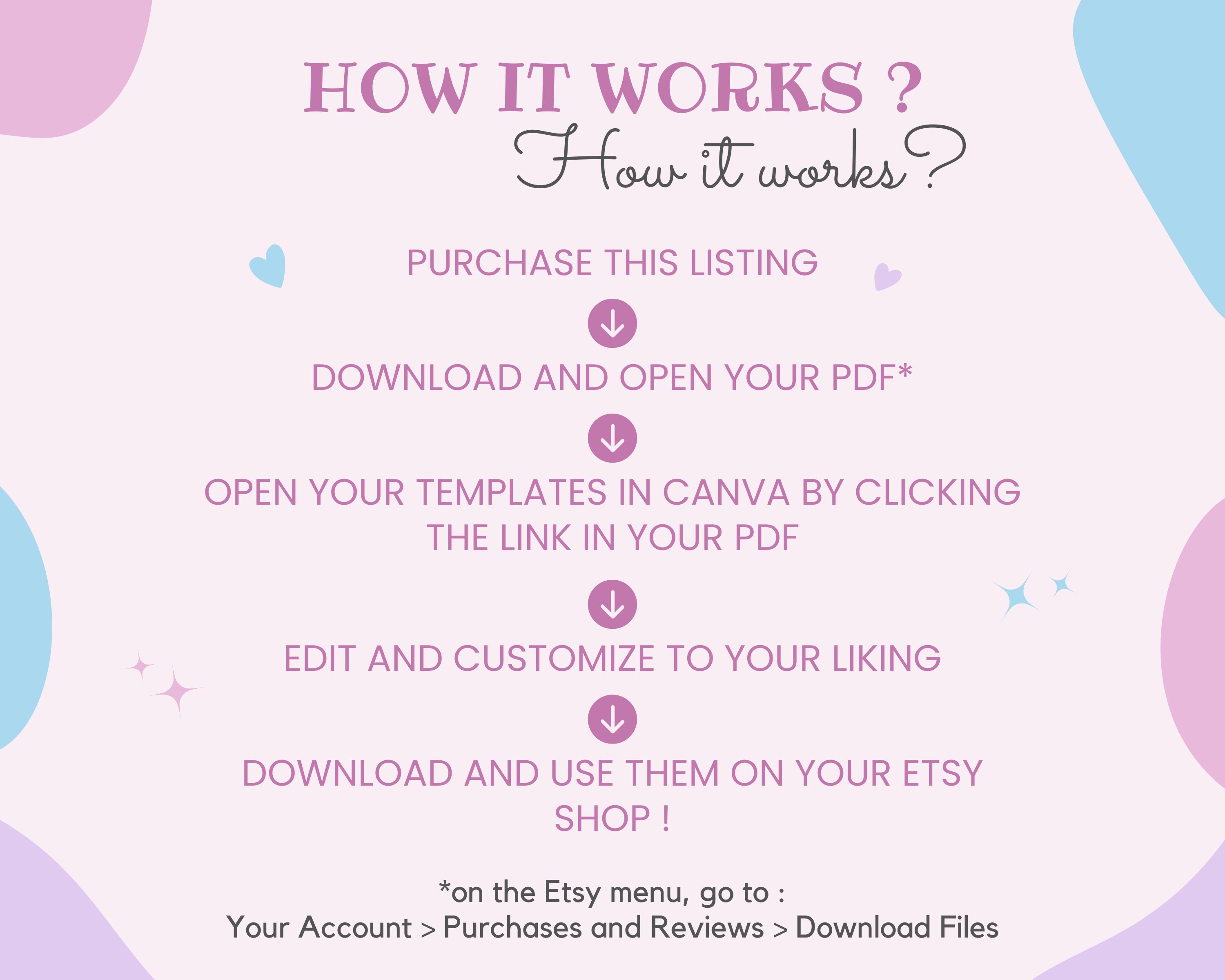 Pink Etsy Shop Kit Pastel Etsy Shop Banner Canva Template Handmade ...