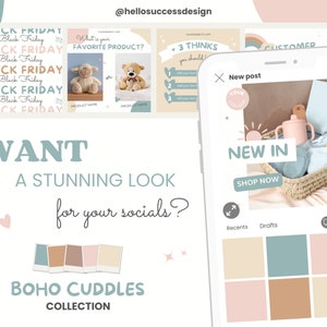 100X Pastel Boho Instagram Post Templates -kids Baby Handmade Custom ...