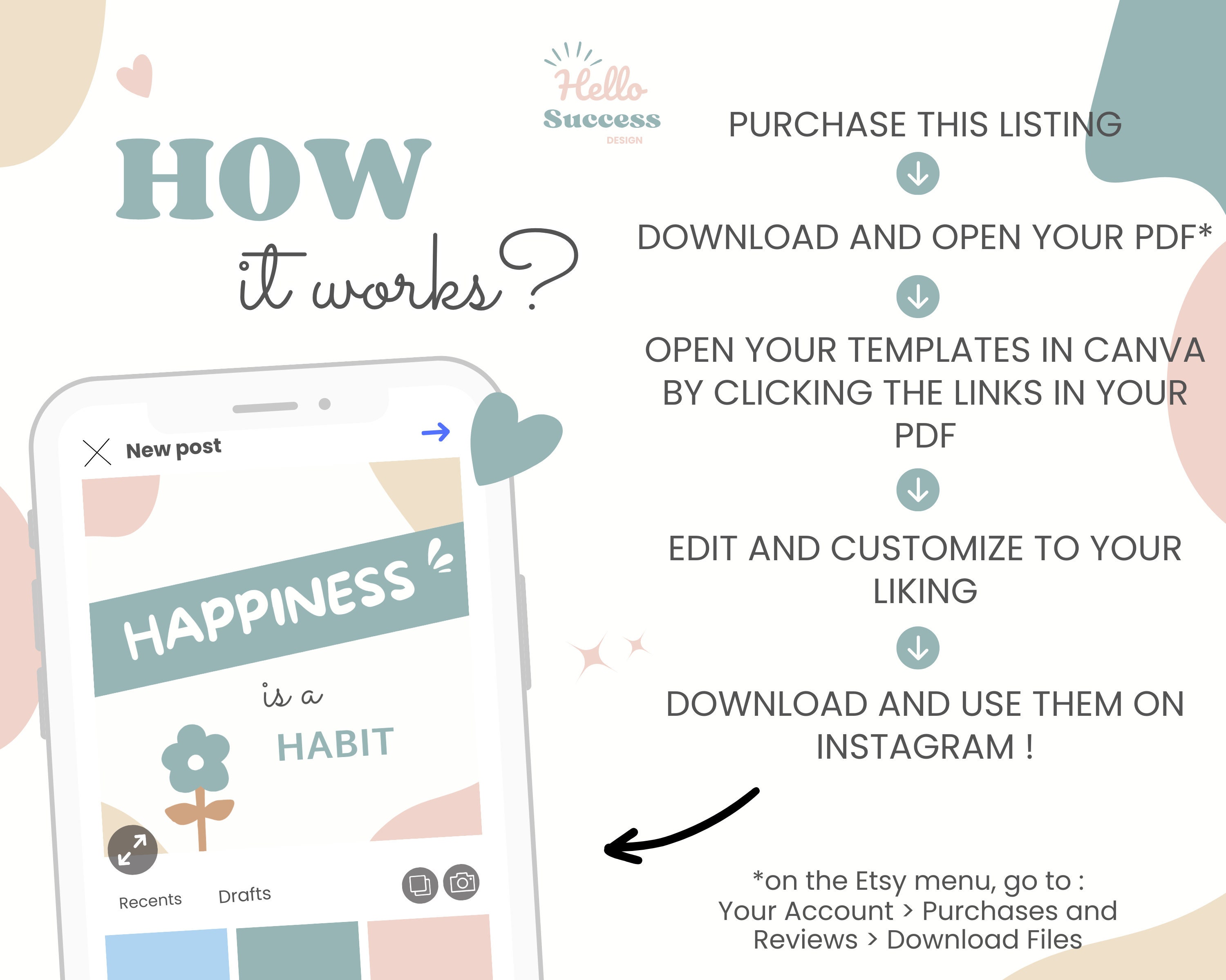 Positive Quotes - Pastel Instagram Post Templates - Good Vibes Self ...