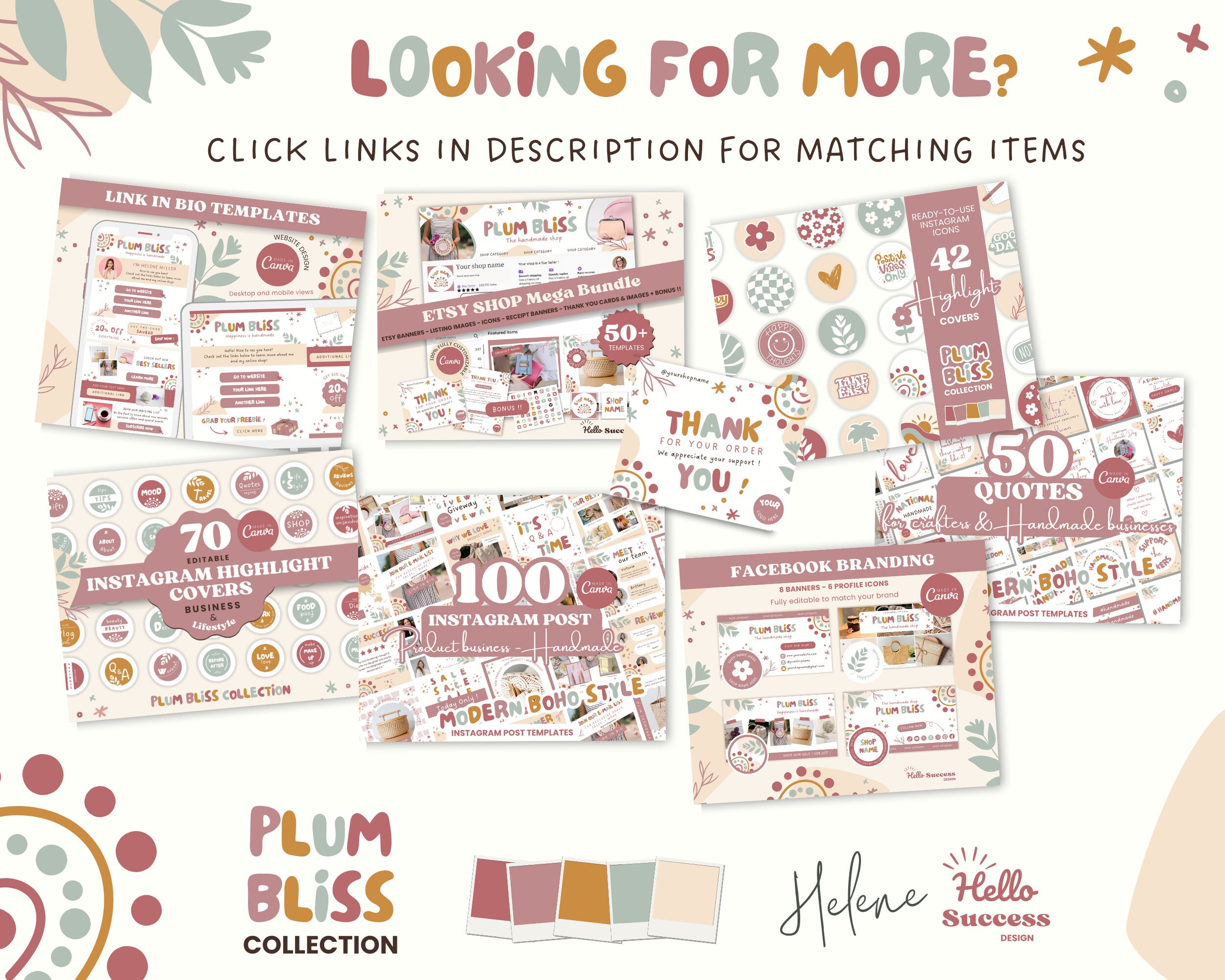 Boho Colorful Facebook Branding Kit -banners Profile Icons Canva ...