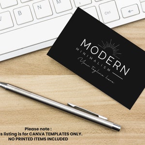 Minimalist Dark QR Code Business Card Templates Modern Black ...