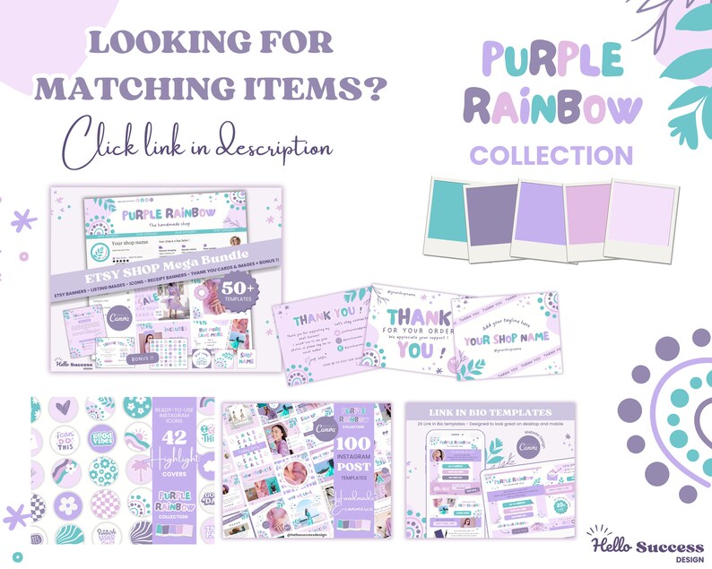 42X Purple Rainbow Colorful Highlight Covers - Positive Vibes Instagram ...