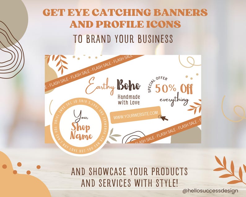 Earthy Boho Facebook Branding Kit, Boho Facebook Banners Social Media ...