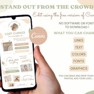 Sage Green Cottagecore Link in Bio Canva Template - Ecommerce Links ...