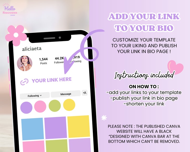 Pastel Link in Bio Canva Templates - Links Website Instagram Landing ...
