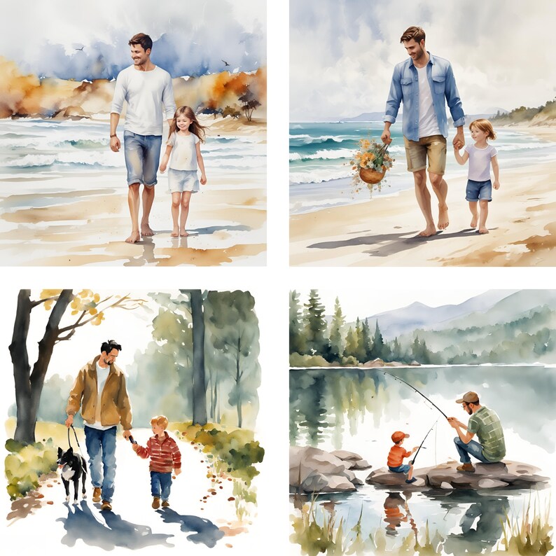 Father's Day Clipart Bundle, Father's Day Clipart Digital Download ...