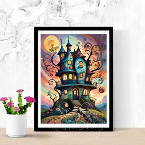Swirly House Art Pages, Whimsical House Paper Pack, Quirky Art Digital ...