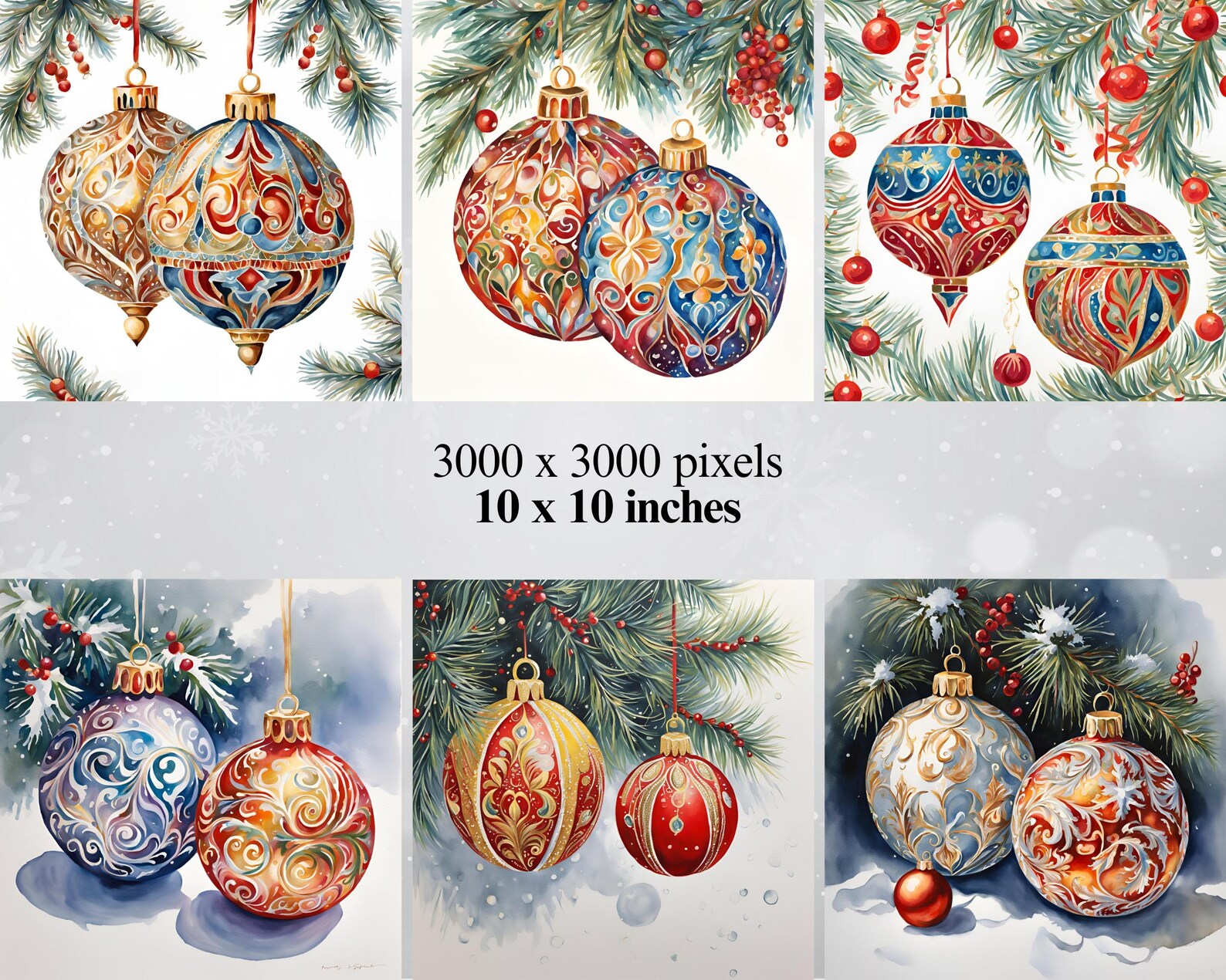 Christmas Time Clipart, Christmas Ornaments Digital Download, Printable ...