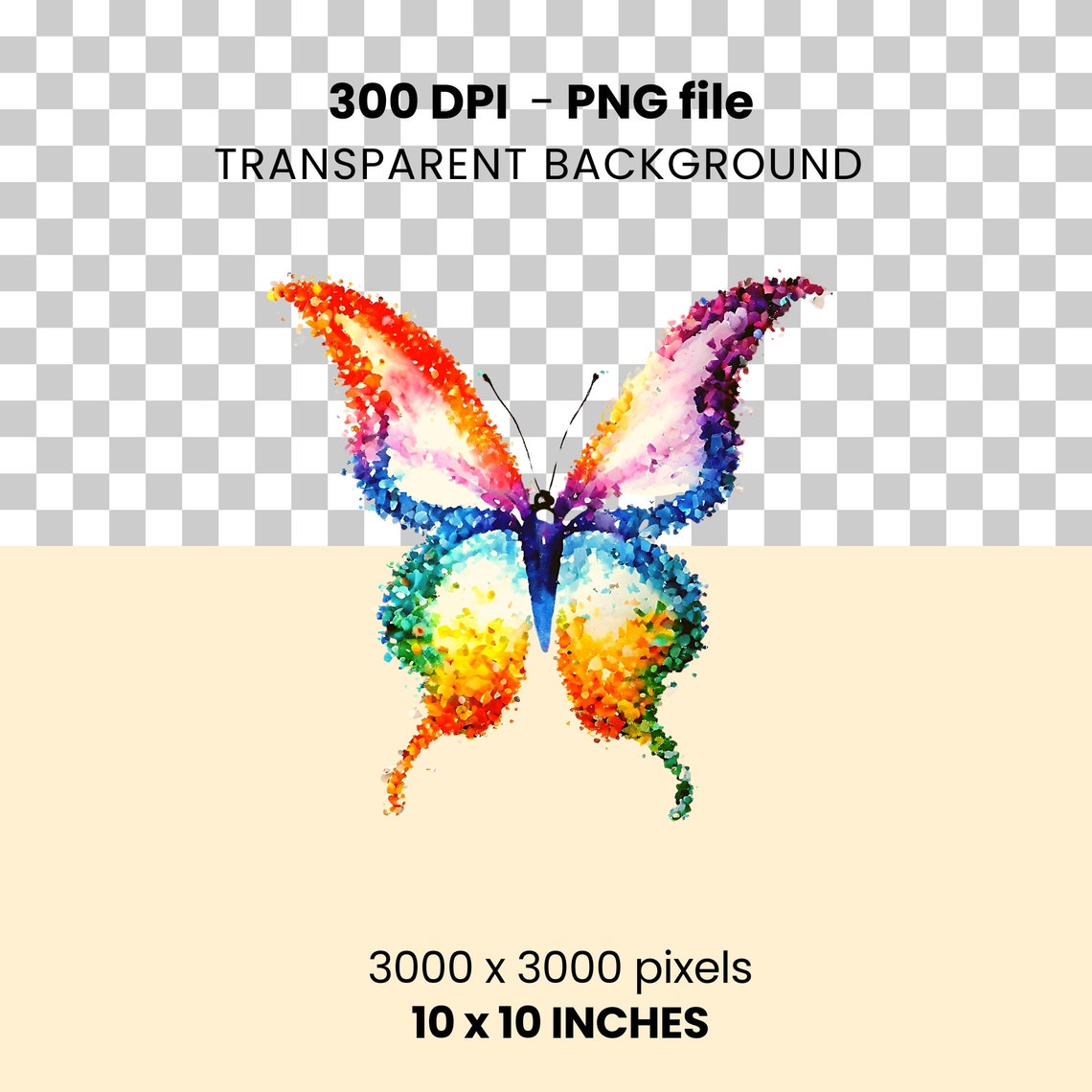 Butterflies Clipart Bundle, Rainbow Butterfly Clipart Digital Download ...