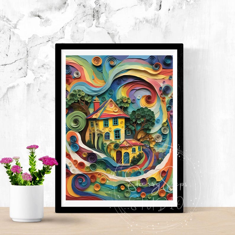 Whimsical Torn Paper House Art: Collage Printable Set (digital Download ...