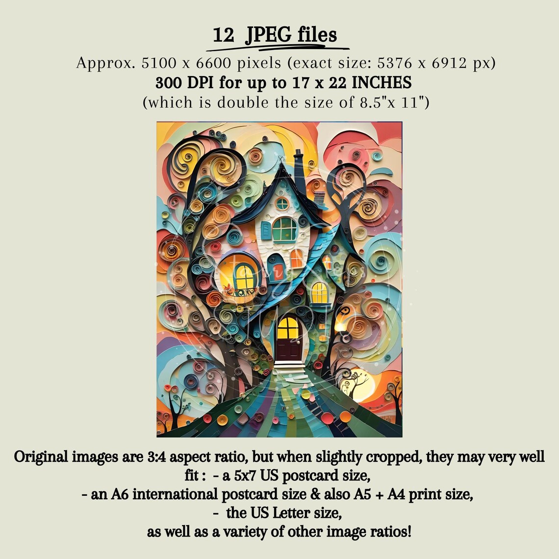 Whimsical Torn Paper House Art: Collage Printable Set (digital Download ...
