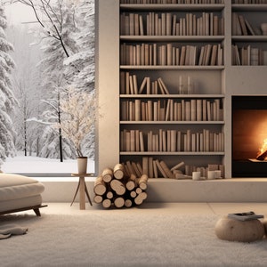 Modern Zoom Virtual Background With Snow Landscape Winter - Etsy