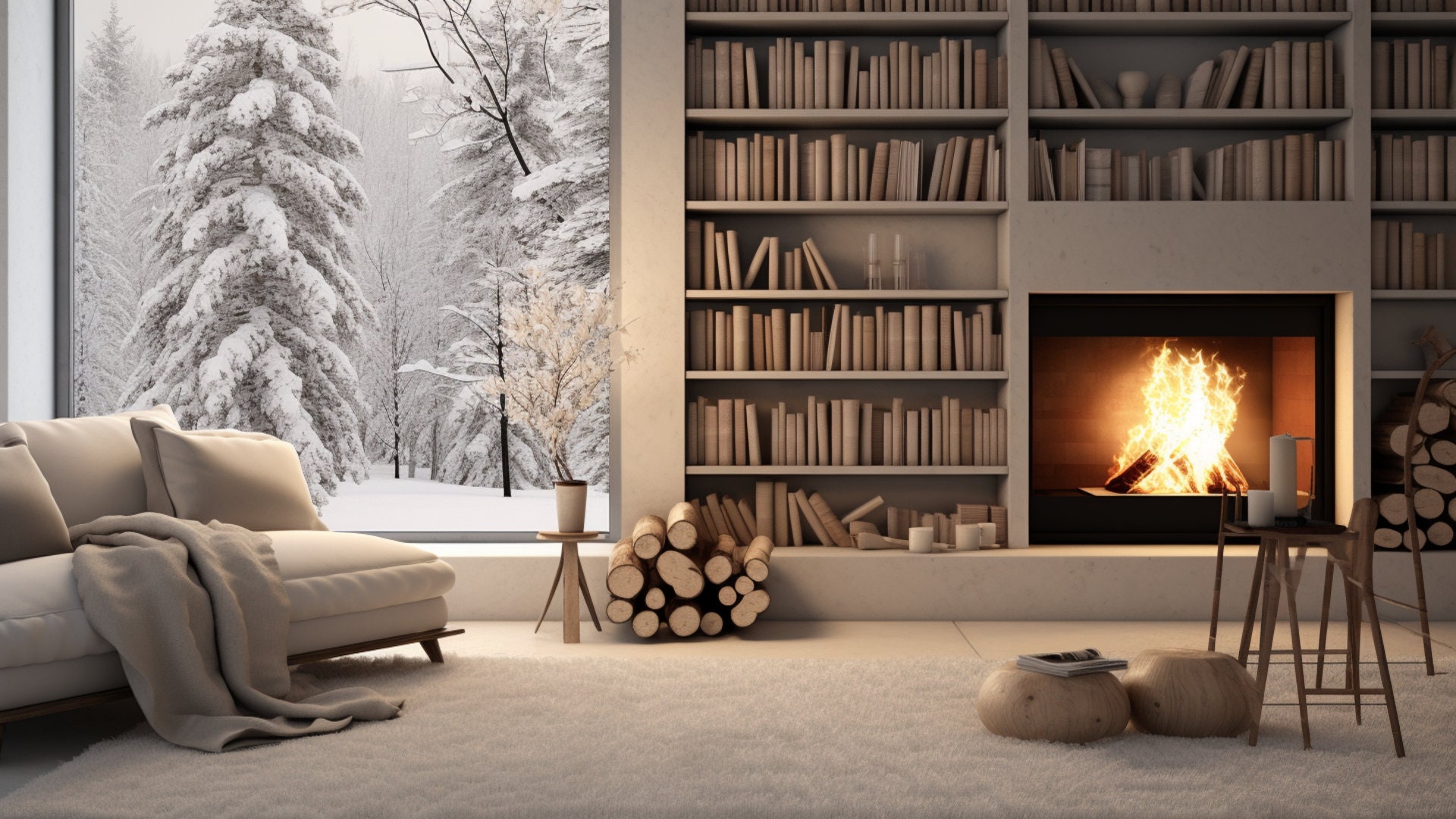 Modern Zoom Virtual Background With Snow Landscape Winter - Etsy