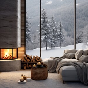 Modern Zoom Virtual Background With Snow Landscape Winter - Etsy