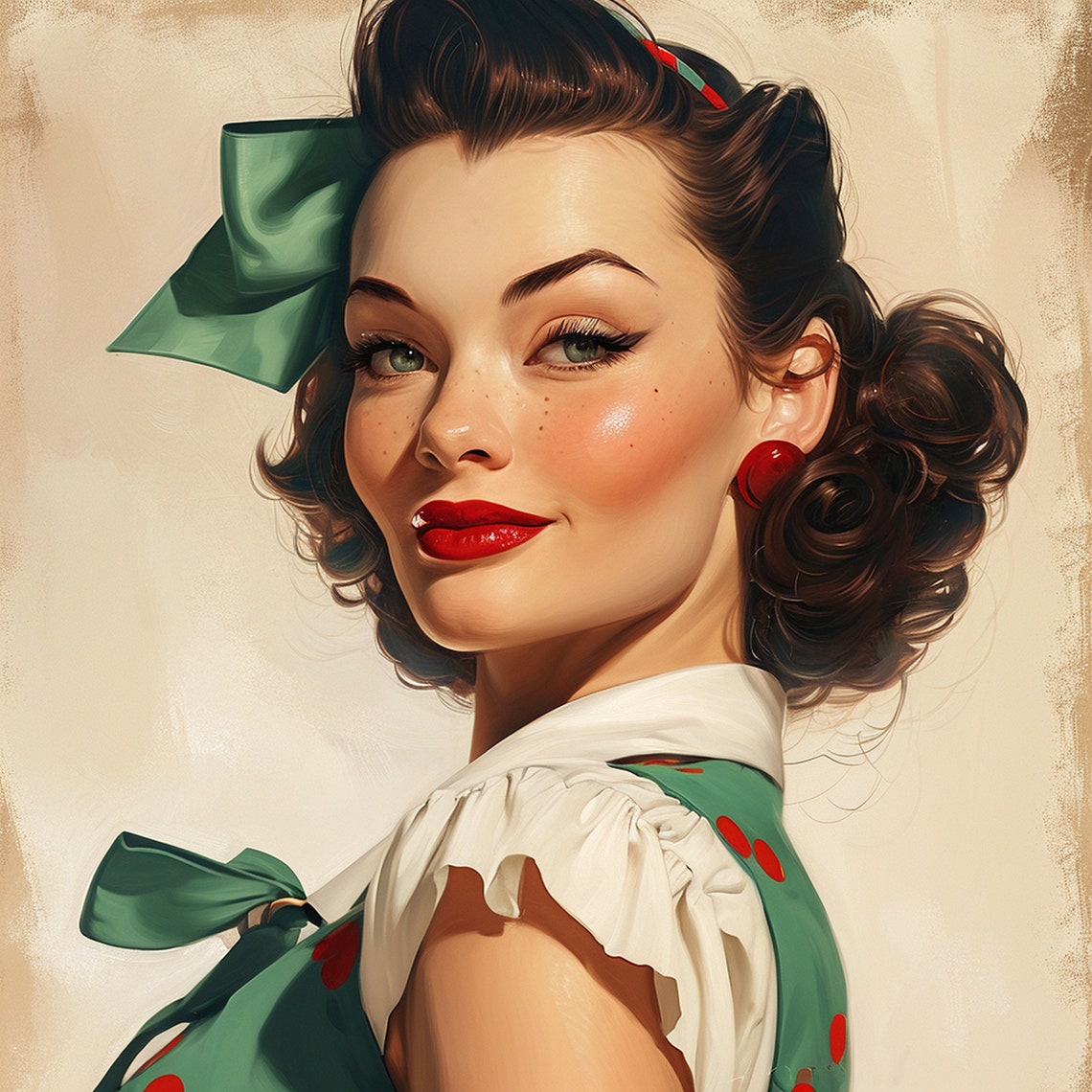 Vintage Fashion Clipart Sexy Pin Up Girl Pretty Woman Lingerie Digital