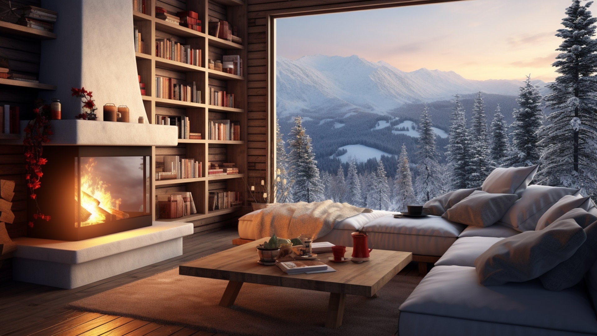 Modern Zoom Virtual Background With Snow Landscape Winter - Etsy