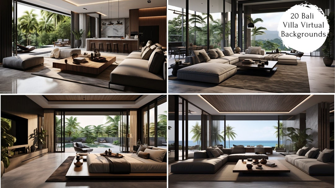 Work From Home Luxury Living Virtual Backgrounds Modern Bali - Etsy
