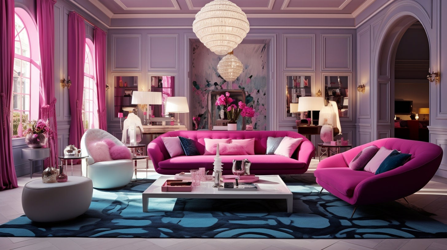 Zoom Virtual Realistic Background Barbie Mansion Luxury Living - Etsy