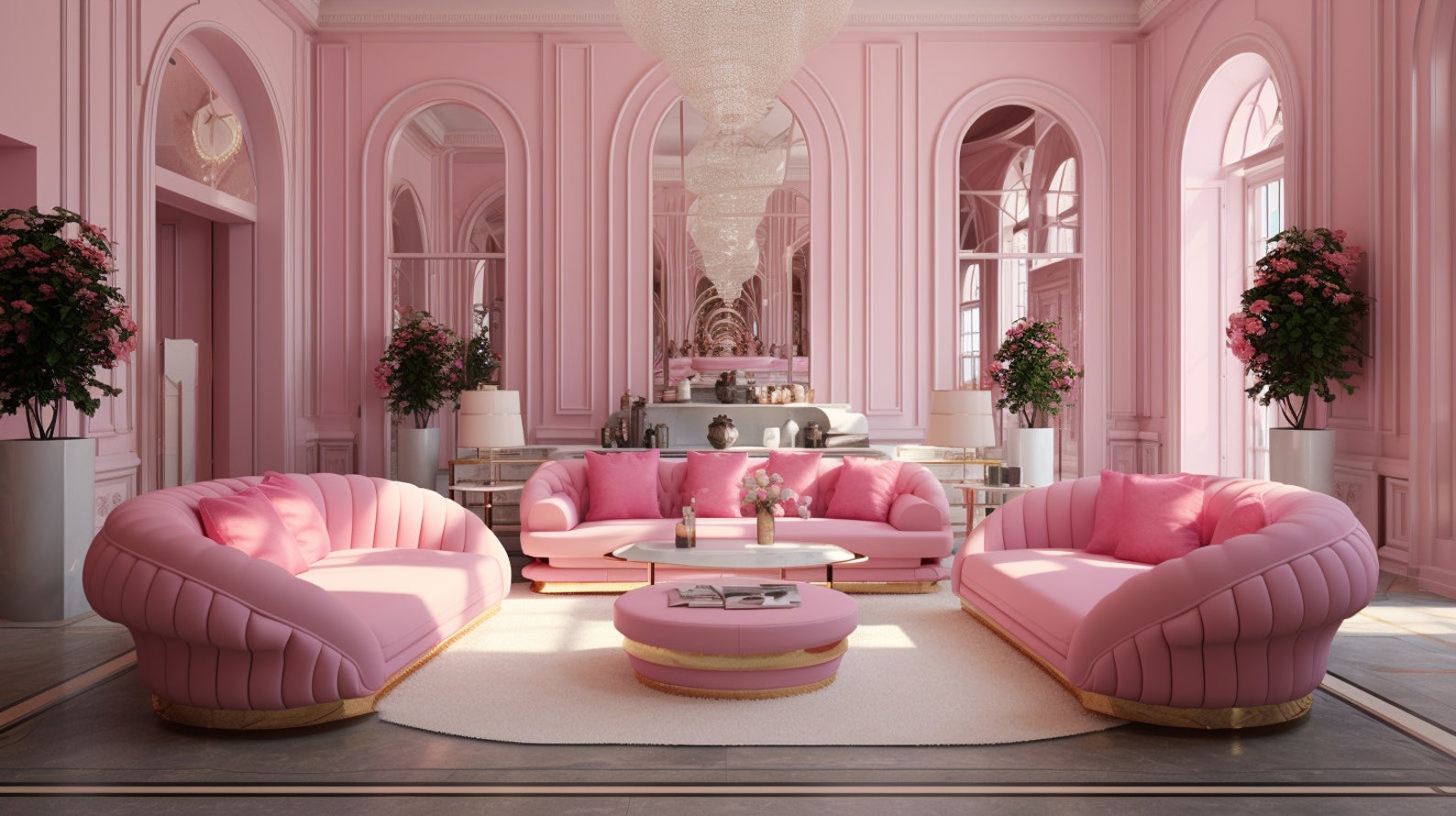 Zoom Virtual Realistic Background Barbie Mansion Luxury Living - Etsy