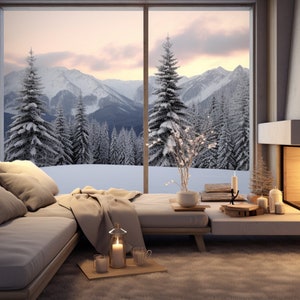 Modern Zoom Virtual Background With Snow Landscape Winter - Etsy