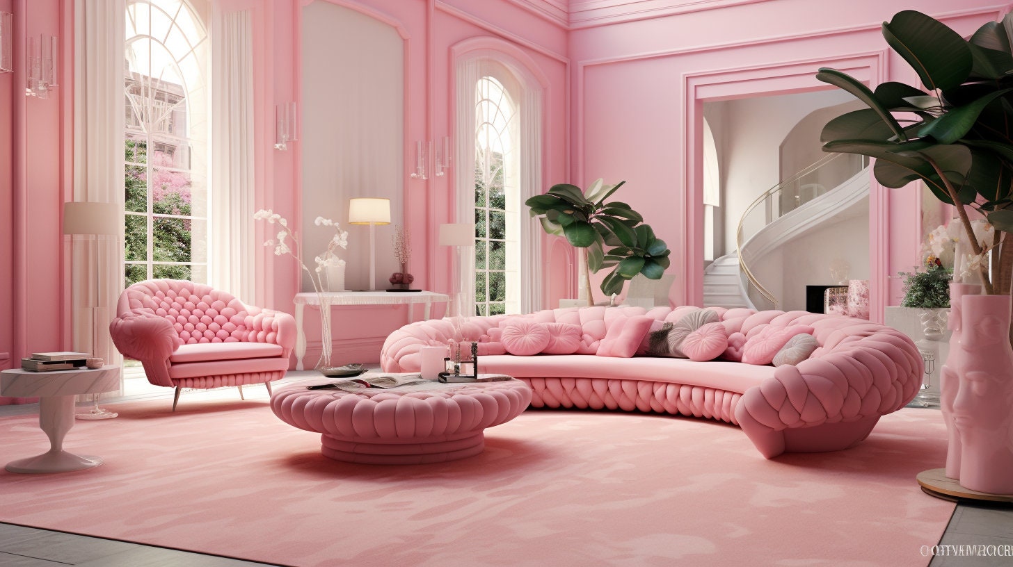 Zoom Virtual Realistic Background Barbie Mansion Luxury Living - Etsy