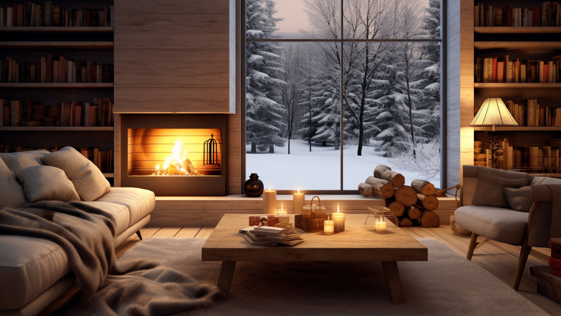 Modern Zoom Virtual Background With Snow Landscape Winter - Etsy