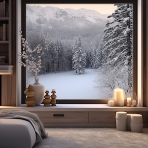 Modern Zoom Virtual Background With Snow Landscape Winter - Etsy