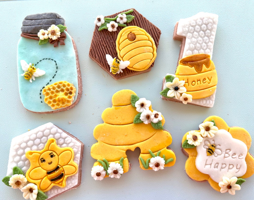 12 Bubble Bee Honey Beehive,honeycomb Cookies,biscuits,birthday,baby ...