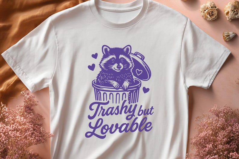 Trashy but Lovable SVG PNG, Funny Raccoon Cut File for Cricut, Cute ...