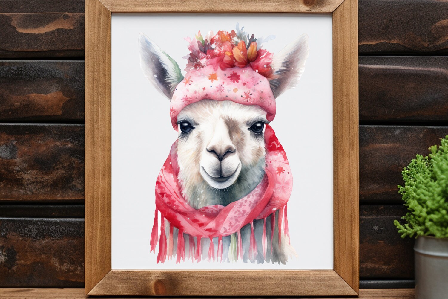 Christmas Llamas Watercolor Clipart for Holiday Crafts, 12 High-quality ...