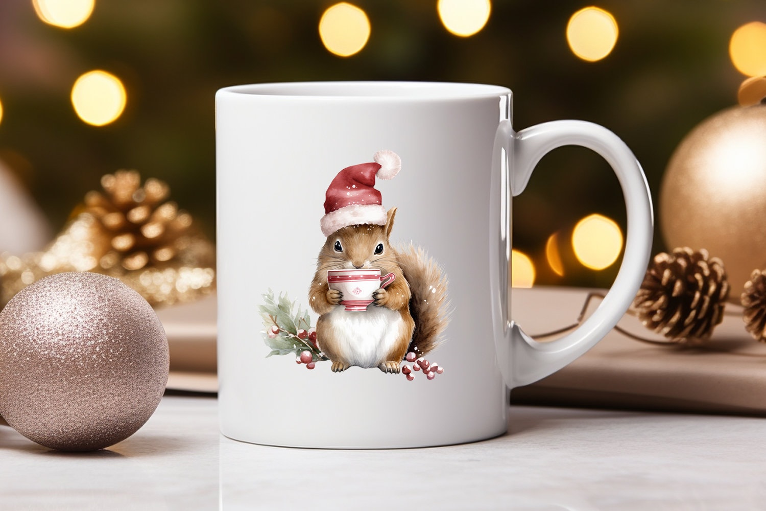 Christmas Squirrels Watercolor Clipart Festive Holiday Decor 12 PNG ...
