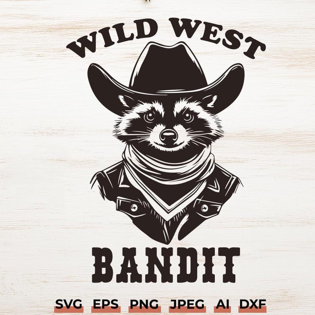 Wild West Raccoon Bandit SVG PNG – Cowboy Raccoon Clipart for Cricut ...