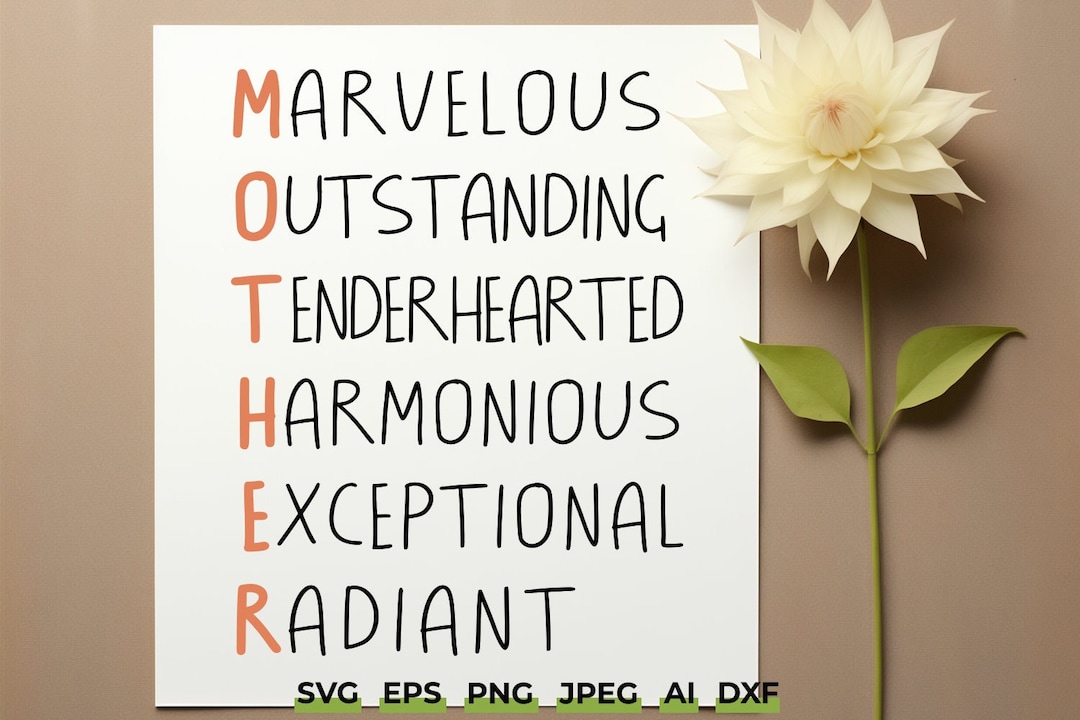 Mother Acronym SVG, Inspirational Wall Art, Mama Birthday Gift, Mom ...