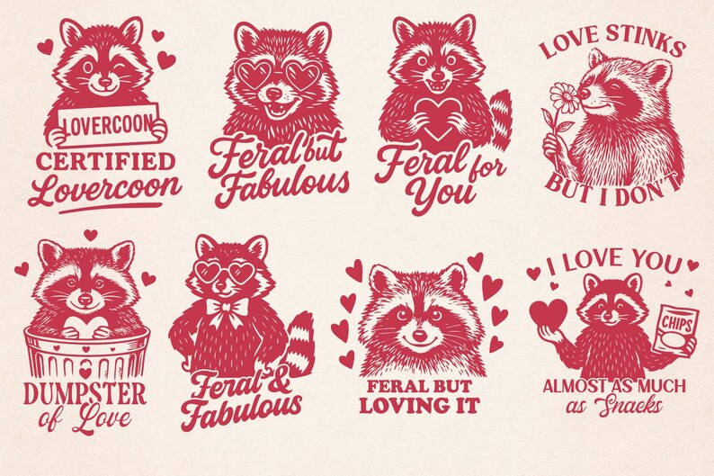 Romantic Animal Valentines SVG PNG Bundle | 50 Funny Love Animal ...