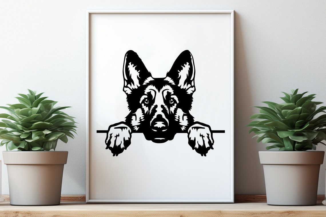 German Shepherd Dog SVG, Police Dog Face Design, Dog Svg Files for ...