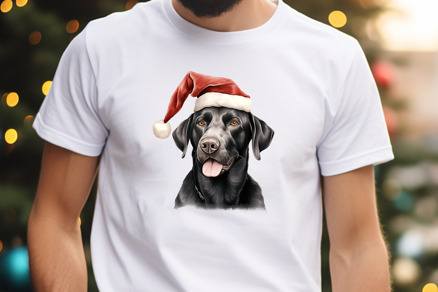 Christmas Black Labrador PNG Bundle Santa Hat Black Labrador ...
