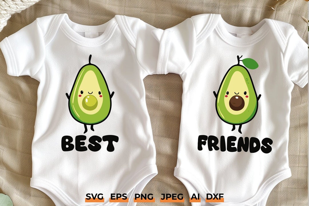 Best Friends Avocado SVG - Cute Matching Baby Design, Funny Kawaii Baby ...