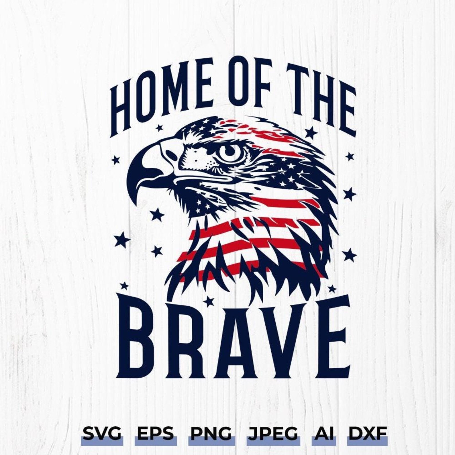 Home of the Brave SVG PNG – American Bald Eagle Patriotic Design – USA ...