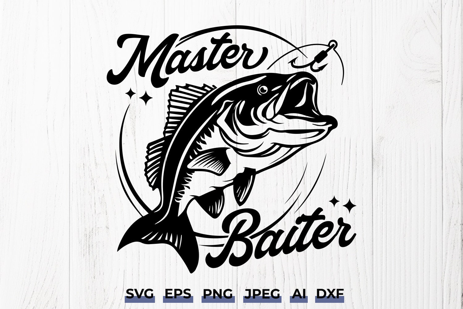 Master Baiter SVG, Fishing SVG File for Shirts and Decals, Fisherman ...
