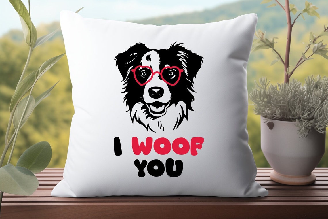 I Woof You Australian Shepherd SVG Funny Valentine's Day Quote, Cute ...