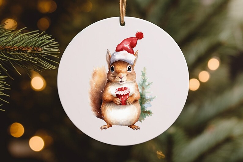 Christmas Squirrels Watercolor Clipart Festive Holiday Decor 12 PNG ...