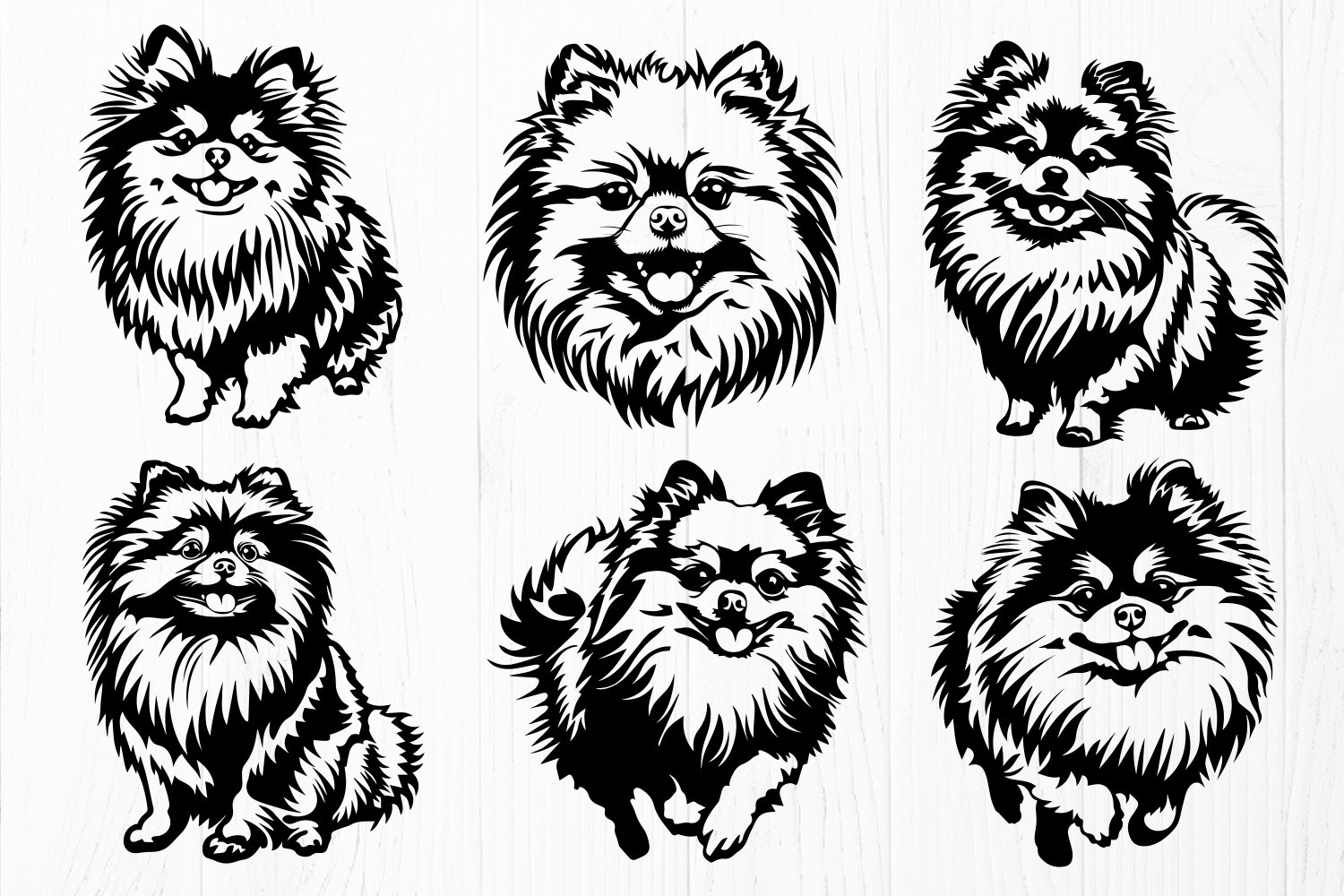 Pomeranian Spitz SVG Bundle 12 Dog Designs for Cricut, Silhouette ...