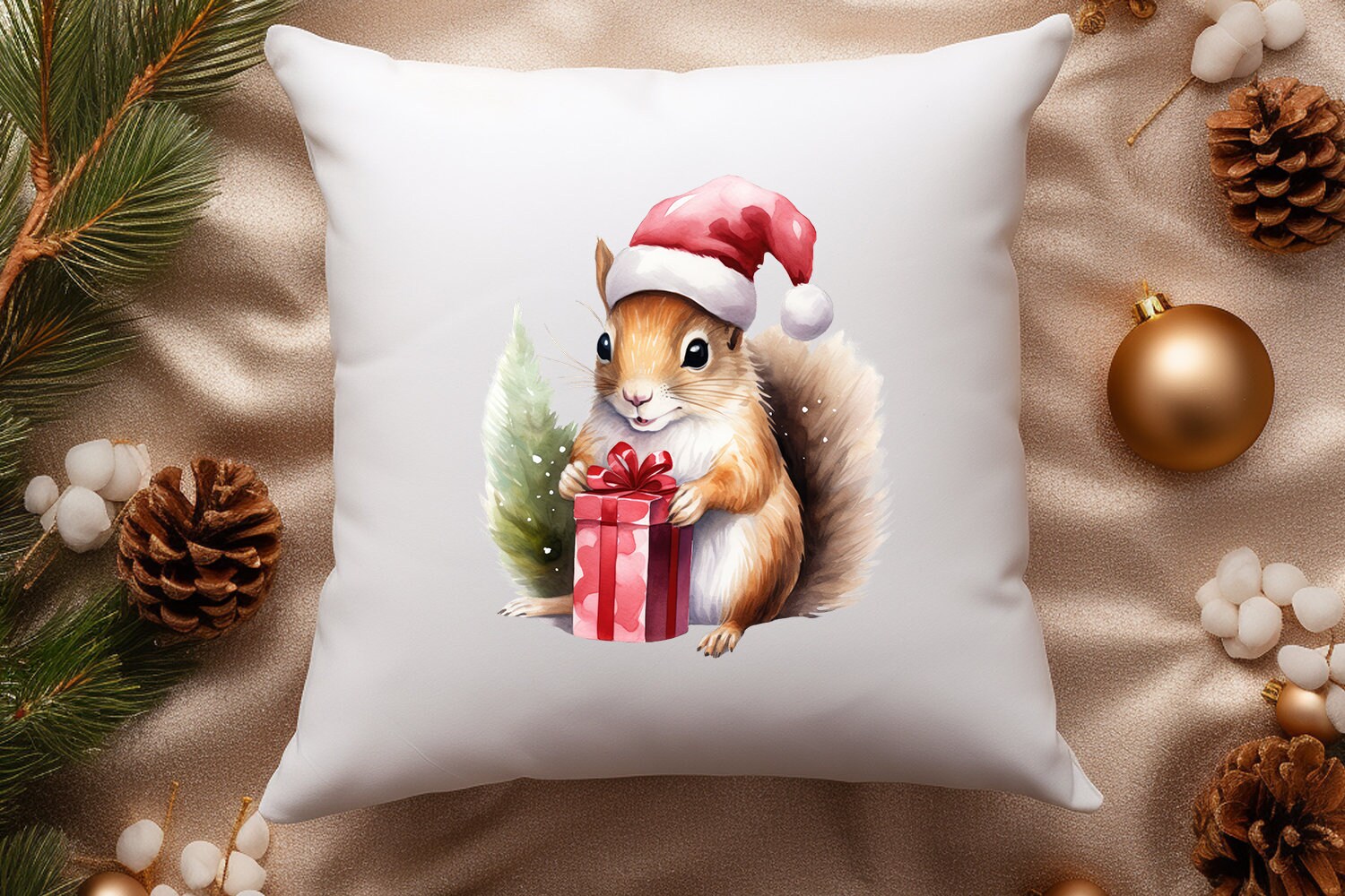 Christmas Squirrels Watercolor Clipart Festive Holiday Decor 12 PNG ...