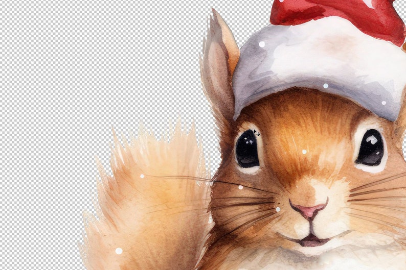 Christmas Squirrels Watercolor Clipart Festive Holiday Decor 12 PNG ...