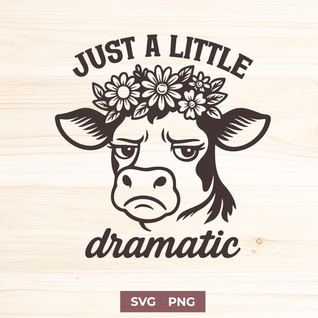 Funny Cow SVG: Sassy Farm Animal PNG Clipart for Cricut & Silhouette ...