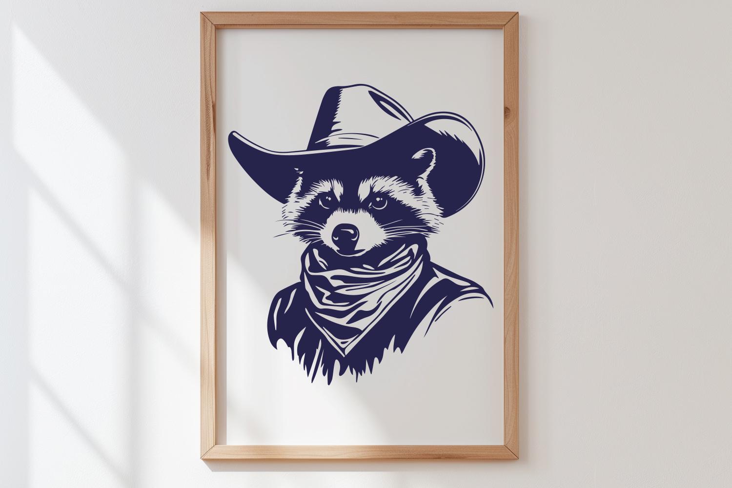 Western Cowboy Raccoon SVG | Wild West Bandit Raccoon Clipart | Western ...